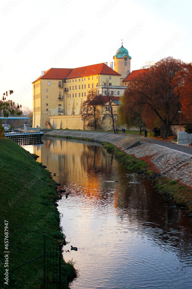 Podebrady Castle (Chateau Podebrady) situated in a small spa town ...