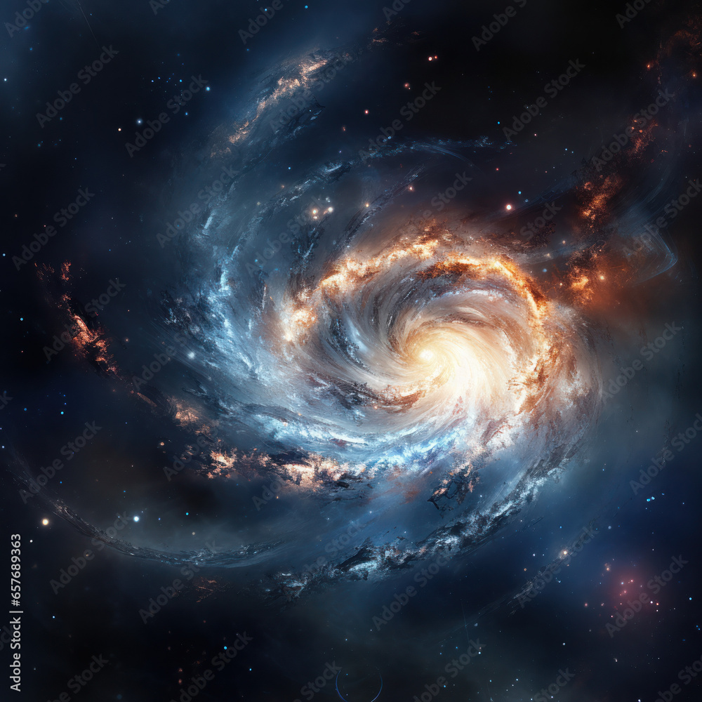 ethereal glow of a spiral galaxy, a celestial masterpiece of the ...