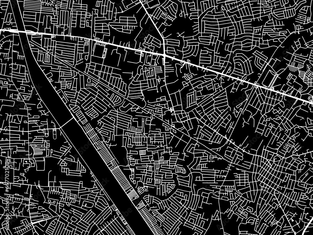 Vector road map of the city of Cainta in the Philippines with white ...