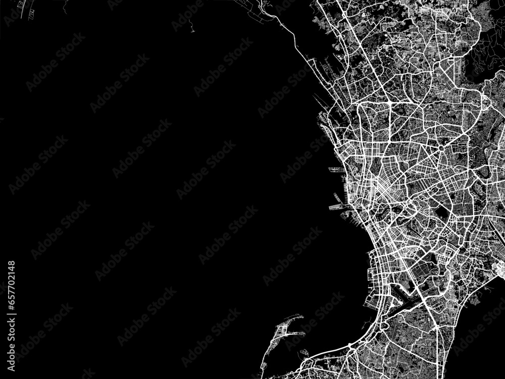 Vector road map of the city of Caloocan City in the Philippines with ...