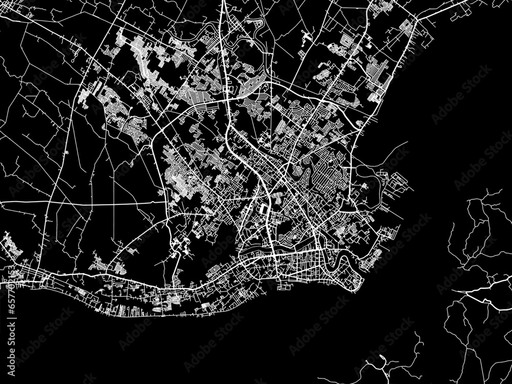 Vector road map of the city of Iloilo in the Philippines with white ...