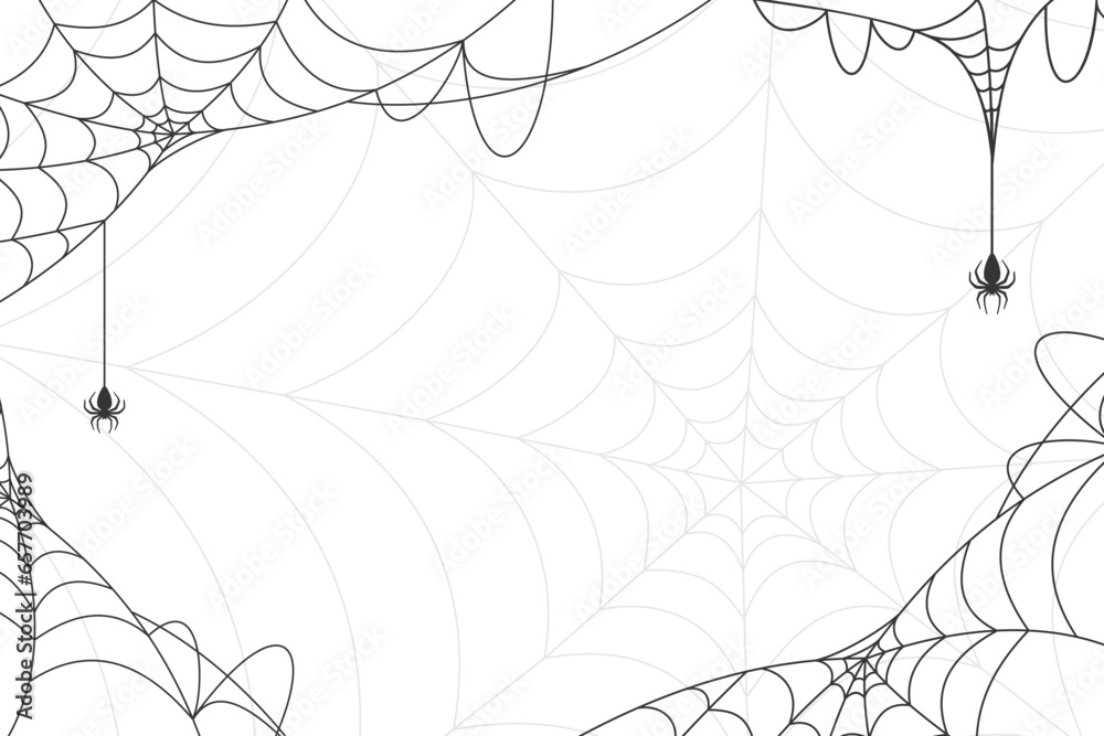 Spider web black & spider web corners isolated on white transparent ...