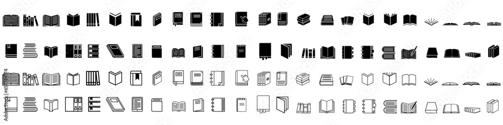 Books vector icons set. Book icon. library illustration simbol ...