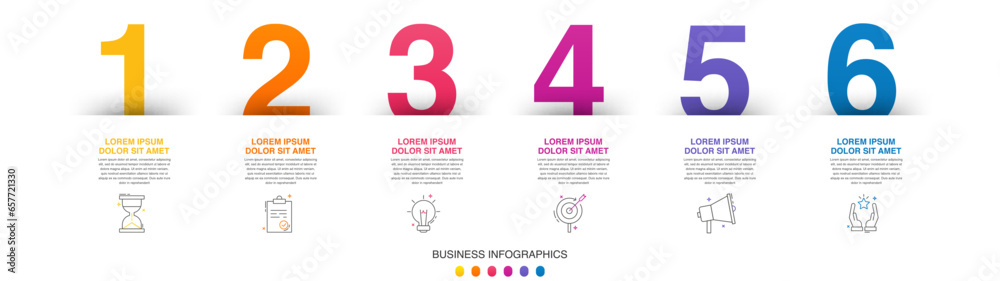 Modern vector flat illustration. Line infographic numbers template with ...