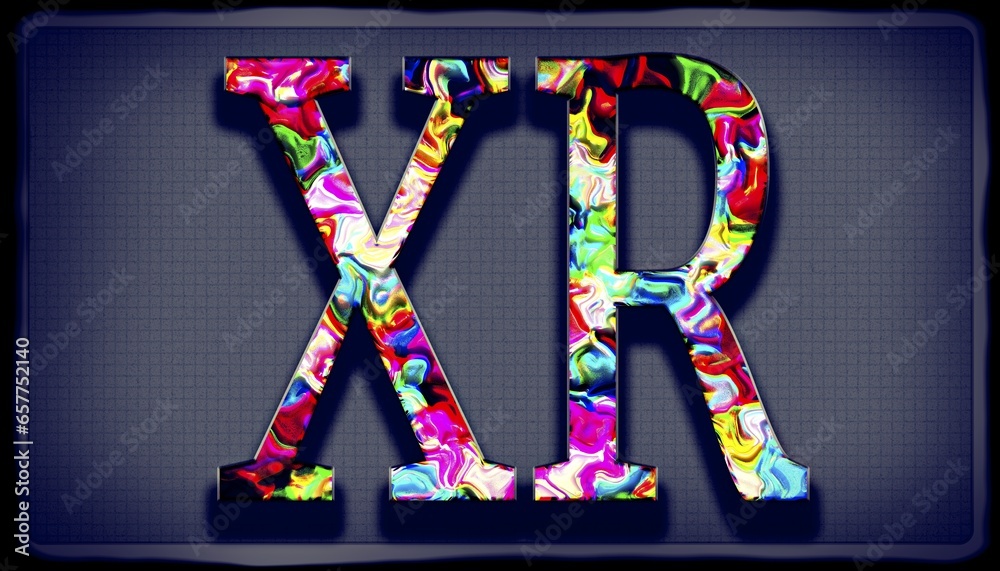 Double letter signature XR in an unique design named Painter rough ...