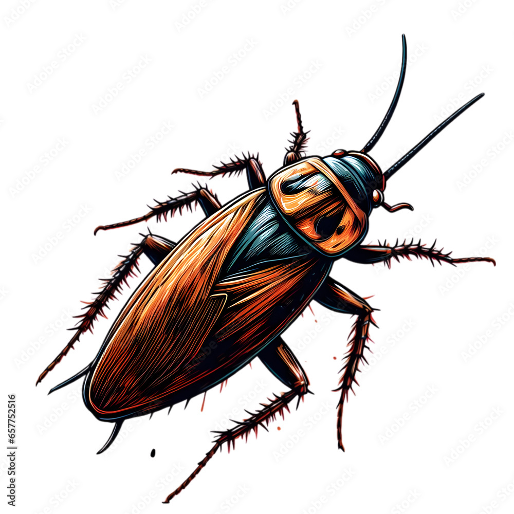 Cockroach illustration art with a transparent background generative AI ...