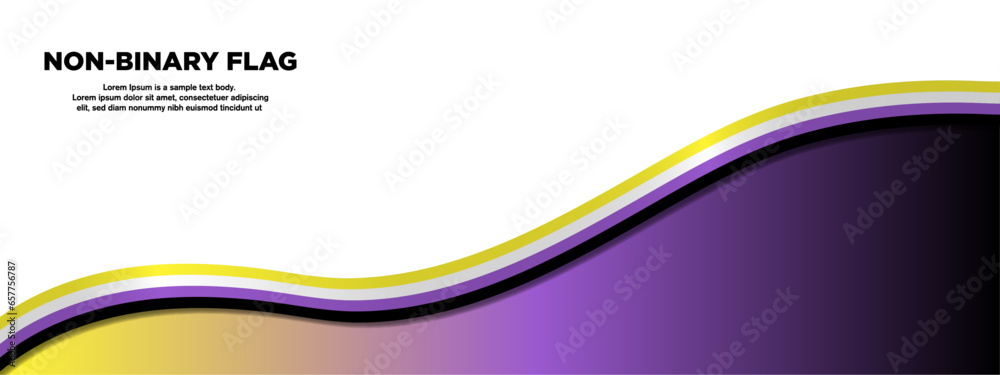 Non-Binary Pride Flag Banner Background. Non-Binary flag colored gradient backdrop template ...