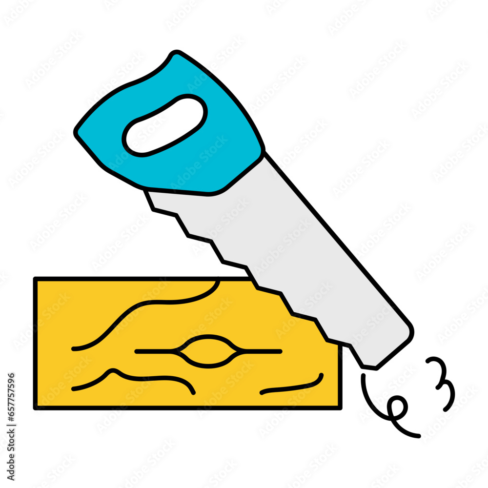 crosscut panel saws vector color icon design, Handyman Services symbol ...