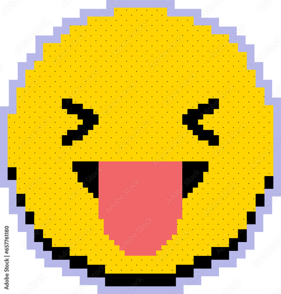 scoffed face emoticon pixel art Stock Illustration | Adobe Stock