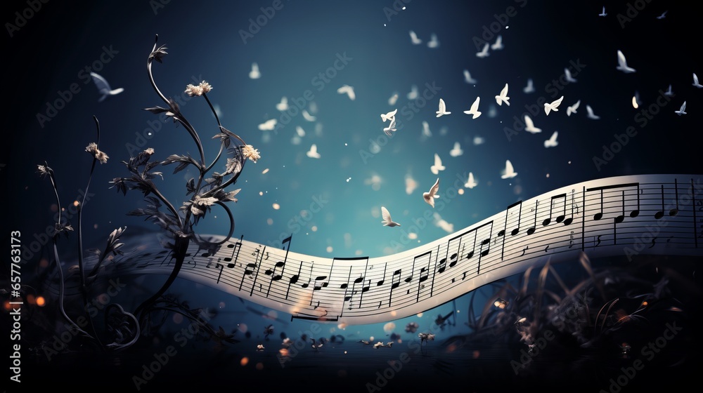 "Capturing the essence of music, this vibrant image showcases musical ...