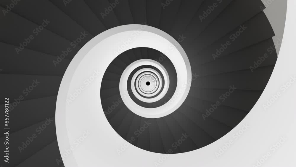 Tall contemporary dark, monochromatic spiral staircase with textures ...