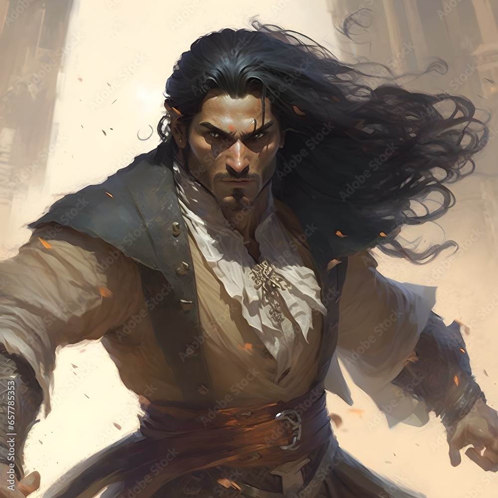 south asian male evil rogue long hair iranian Portuguese features ...