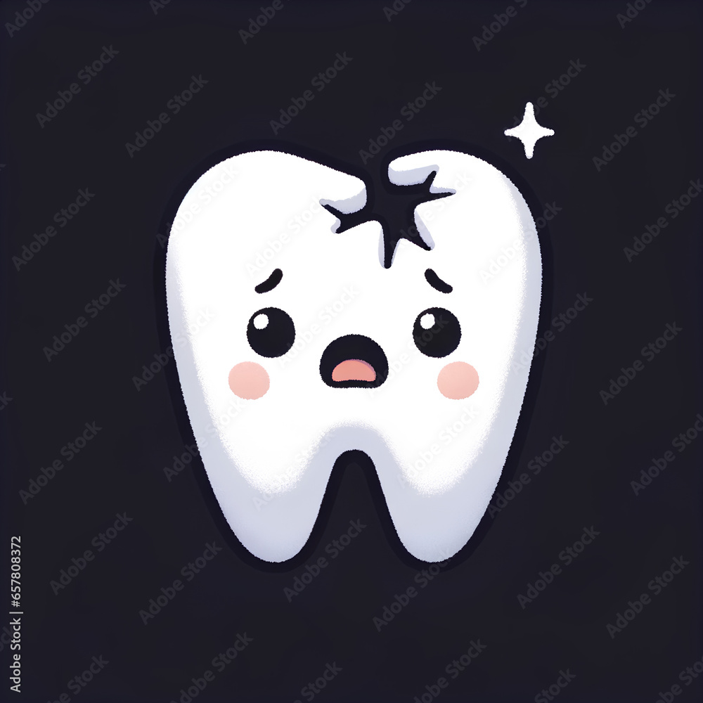 Illustration in a simple and child-friendly style, showcasing a tooth ...