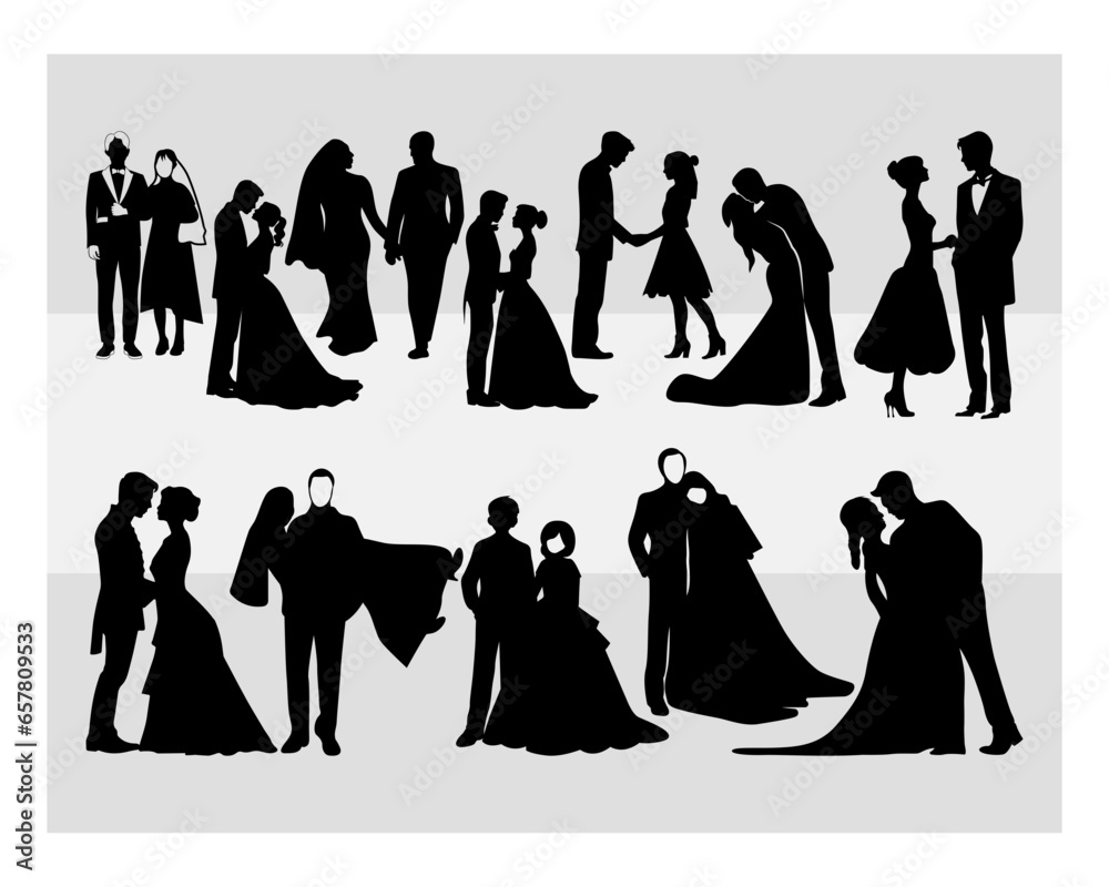 Wedding Couple Svg | Wedding Couple Silhouette | Couple Svg | Couple ...