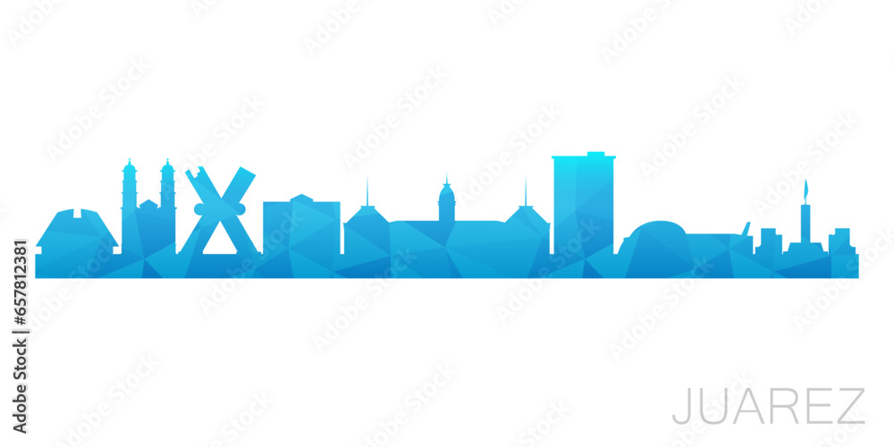 Ciudad Juárez, Chihuahua, Mexico Low Poly Skyline Clip Art City Design ...