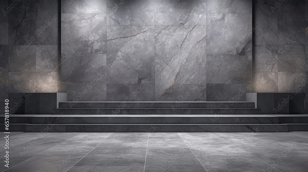 Grey Marble Texture Decorated Stage. Photorealistic modern Theater ...