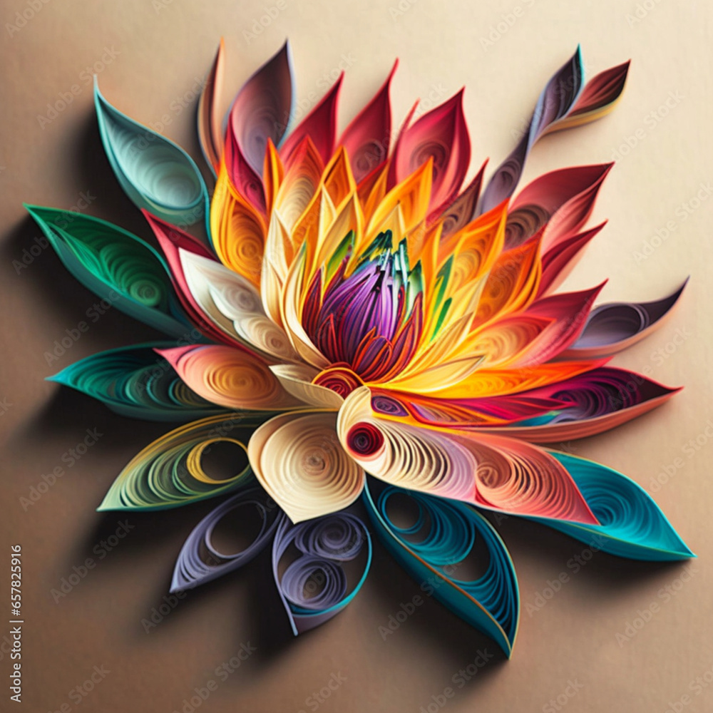 Beautiful color paper quilling amazing design artwork pictures AI ...