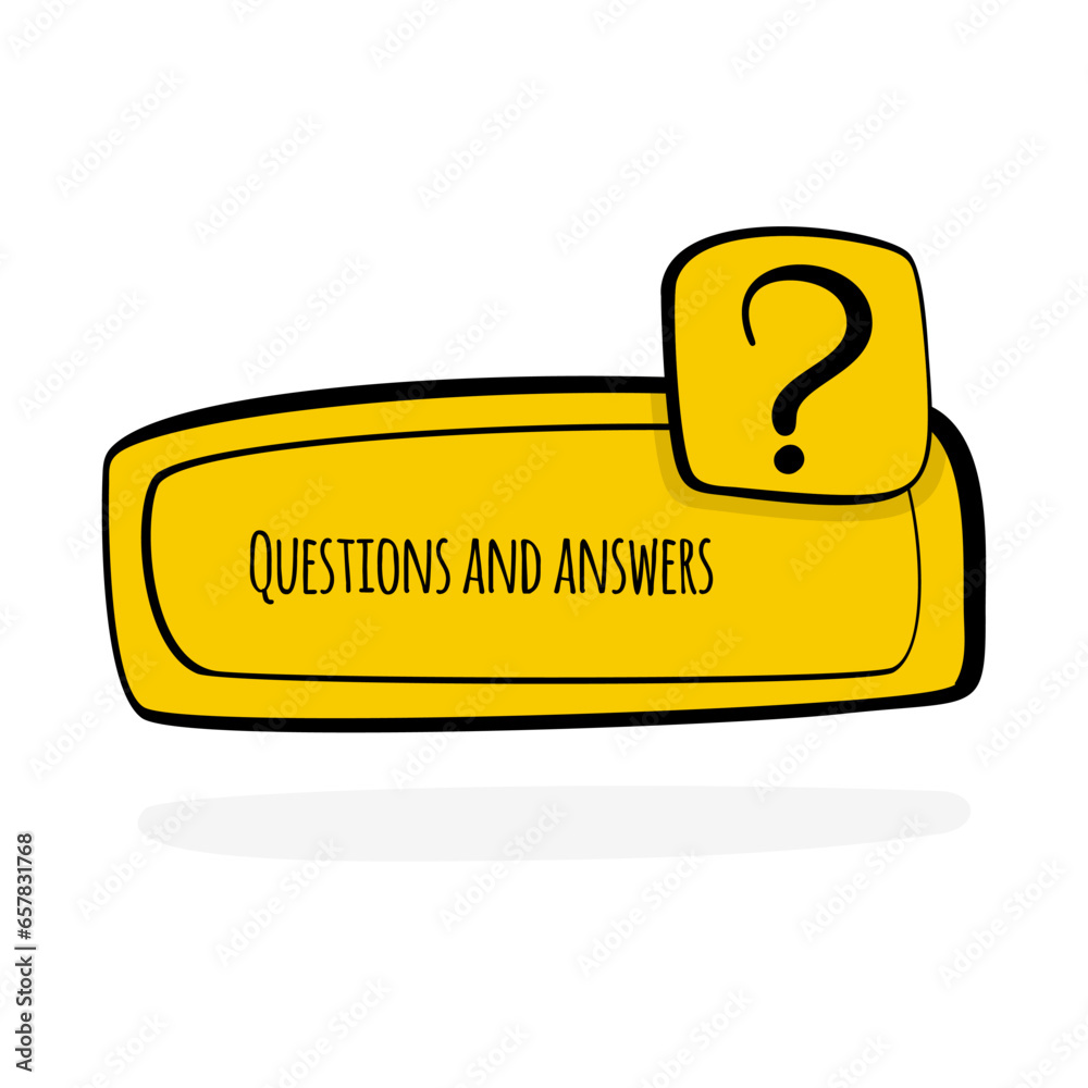 Speech bubble question mark icon hand drawn. Help symbol. FAQ sign on ...