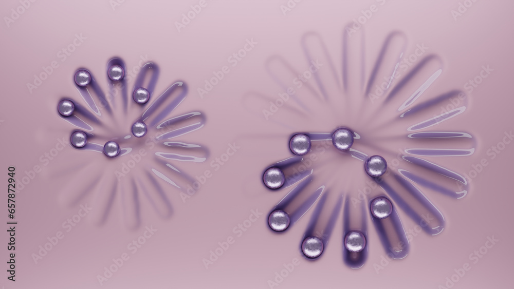 3d rendering, abstract illustration. 3d background of a reflective ...