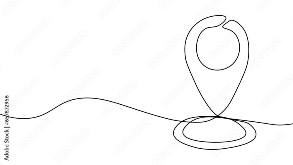 Single Line Location Point. Destination and Travel Route Sign with ...