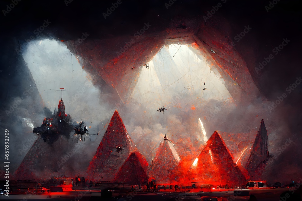 the devils army of spawn launch an attack ranks filing out of a ...