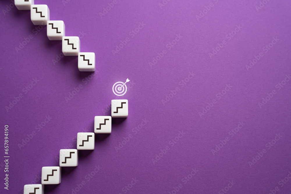 Achieve an intermediate goal. Climb the career ladder of success. Self ...