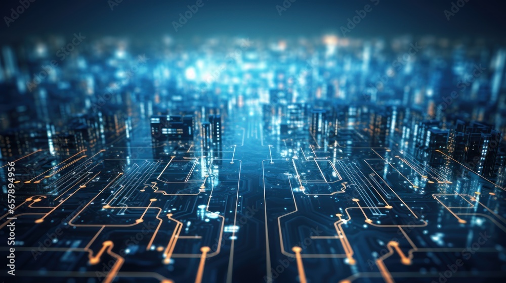 Visualize an IT technology background that represents the forefront of ...