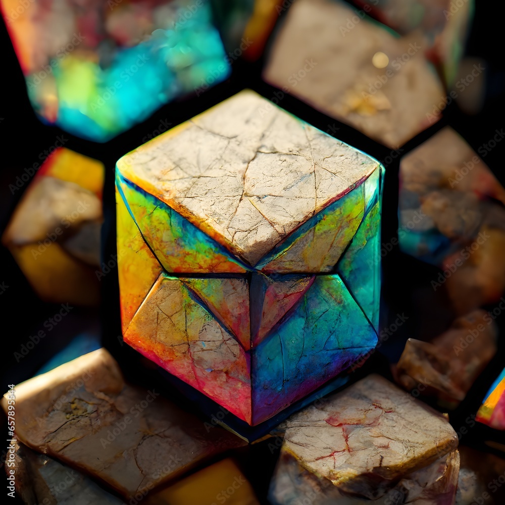 deconstructing octahedral rubix cubes fractured dimensions translucent ...