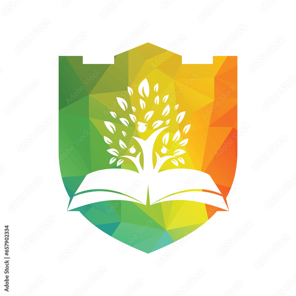 Education tree growth on book idea png logo. Students with Graduation ...