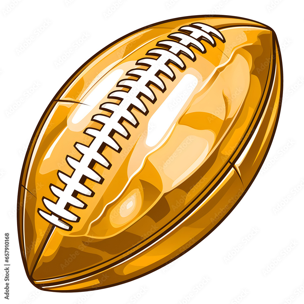 cartoon clipart of american football made from gold, american football ...