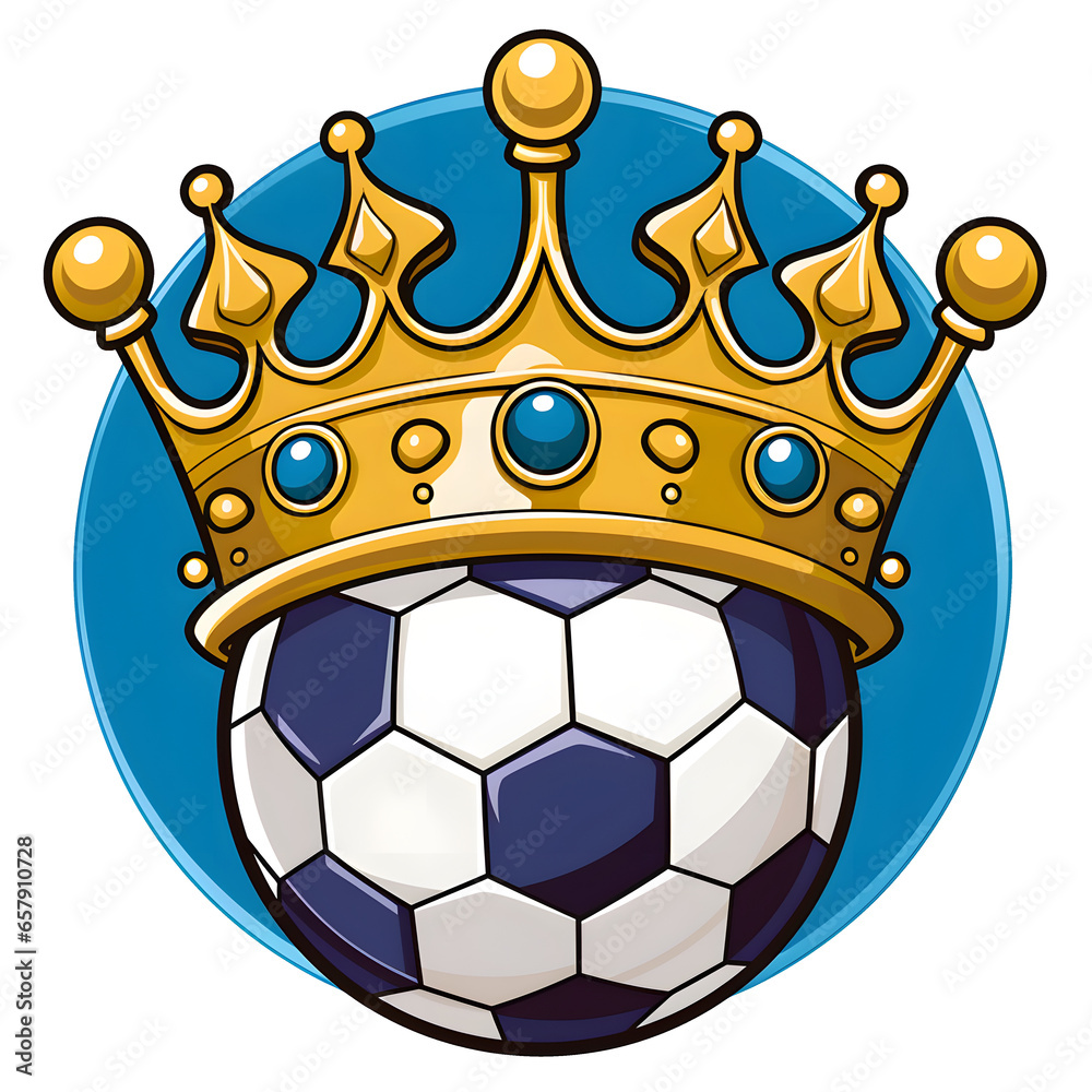 cartoon clipart of a soccer ball with a crown, soccer clipart, football ...