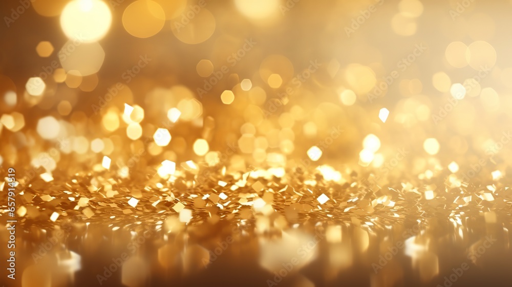Luxury gold defocused background for Christmas and new year. A ...
