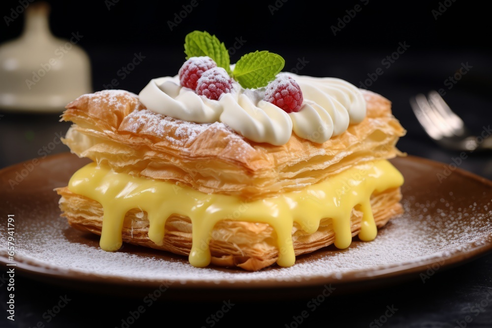 Iconic Dutch Delicacy: A Golden, Creamy Tompouce with Irresistible ...