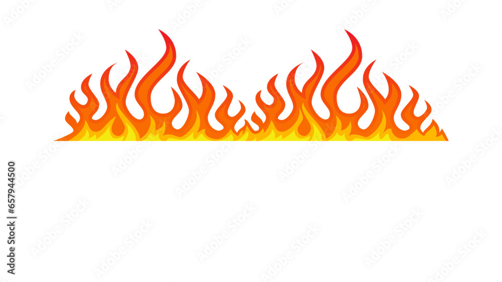 Fire flame pattern, flammable line blaze hot temperature illustration ...