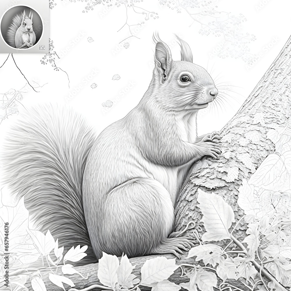 coloring page squirrel fee designs with white FFFFFF background high ...