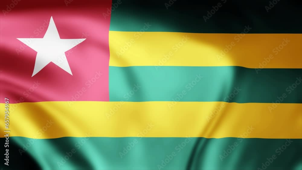 Togo flag is waving 3D animation. Togo flag waving in the wind ...