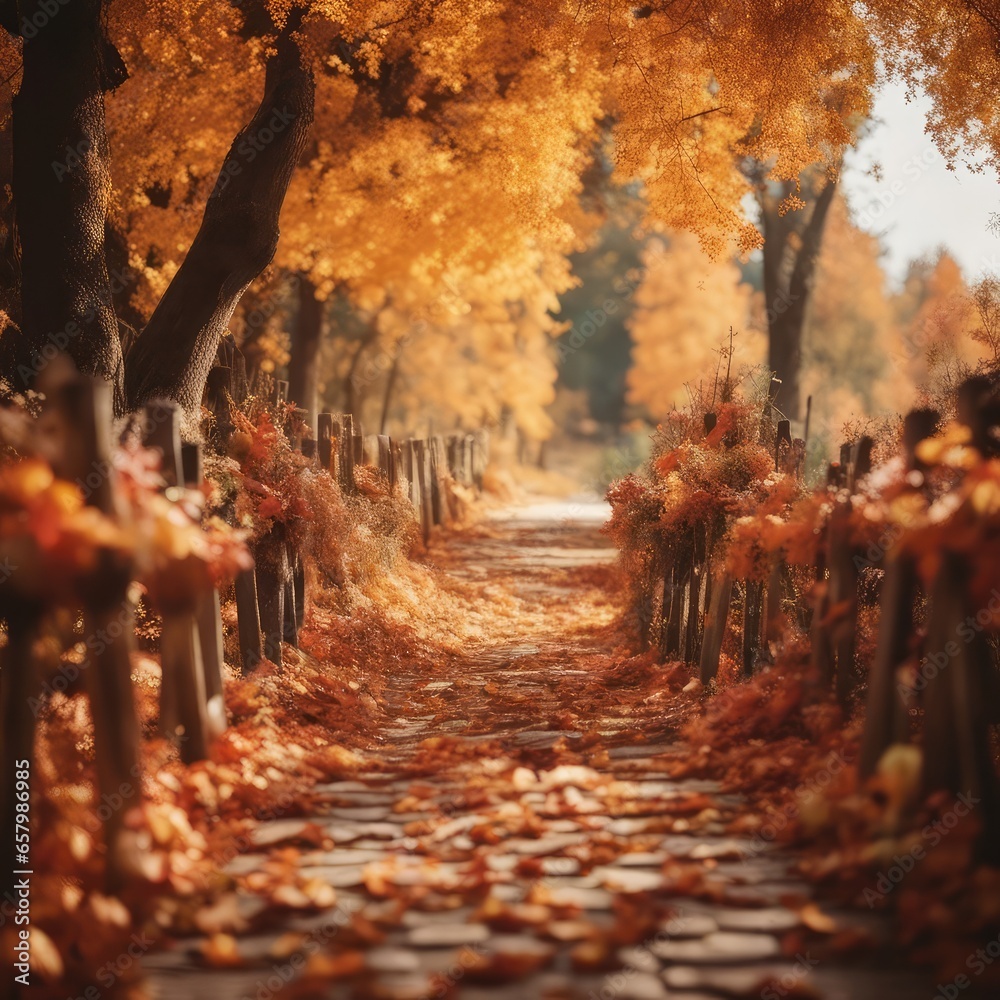 Autumn wedding backdrop photography background fall leaves ceremony ...