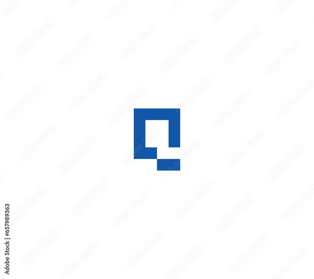 Letter Q pixel frame minimal logo design Stock Vector | Adobe Stock