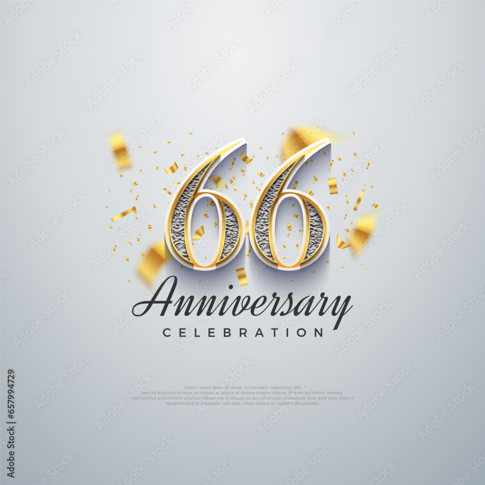66th anniversary number, shiny luxury. premium vector backgrounds ...