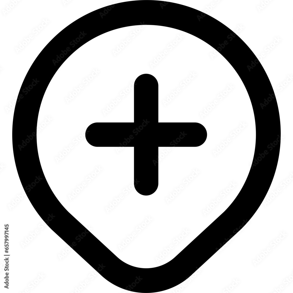 Location symbol, Enhanced pinpoint emblem, Map location with addition ...