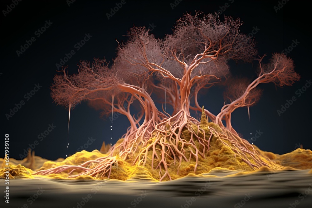 Root system and shhot system of plant 3d structure AI Generative Stock ...