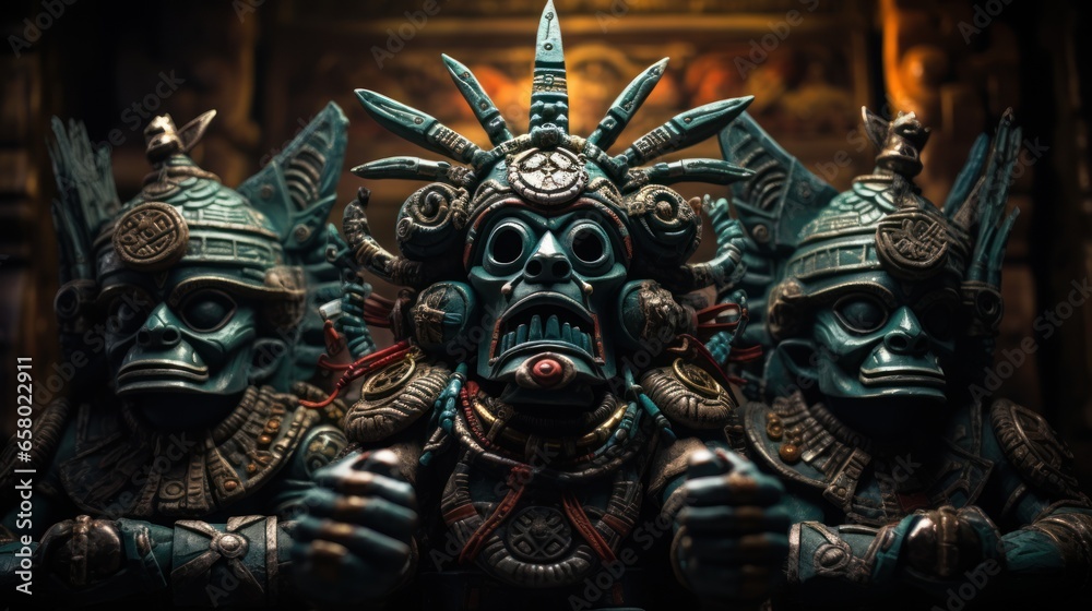 Aztec cult of death Tlaloc, Omeyocan, Mictlan, and Chichihuacuauhco ...
