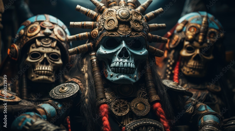 Aztec cult of death Tlaloc, Omeyocan, Mictlan, and Chichihuacuauhco ...
