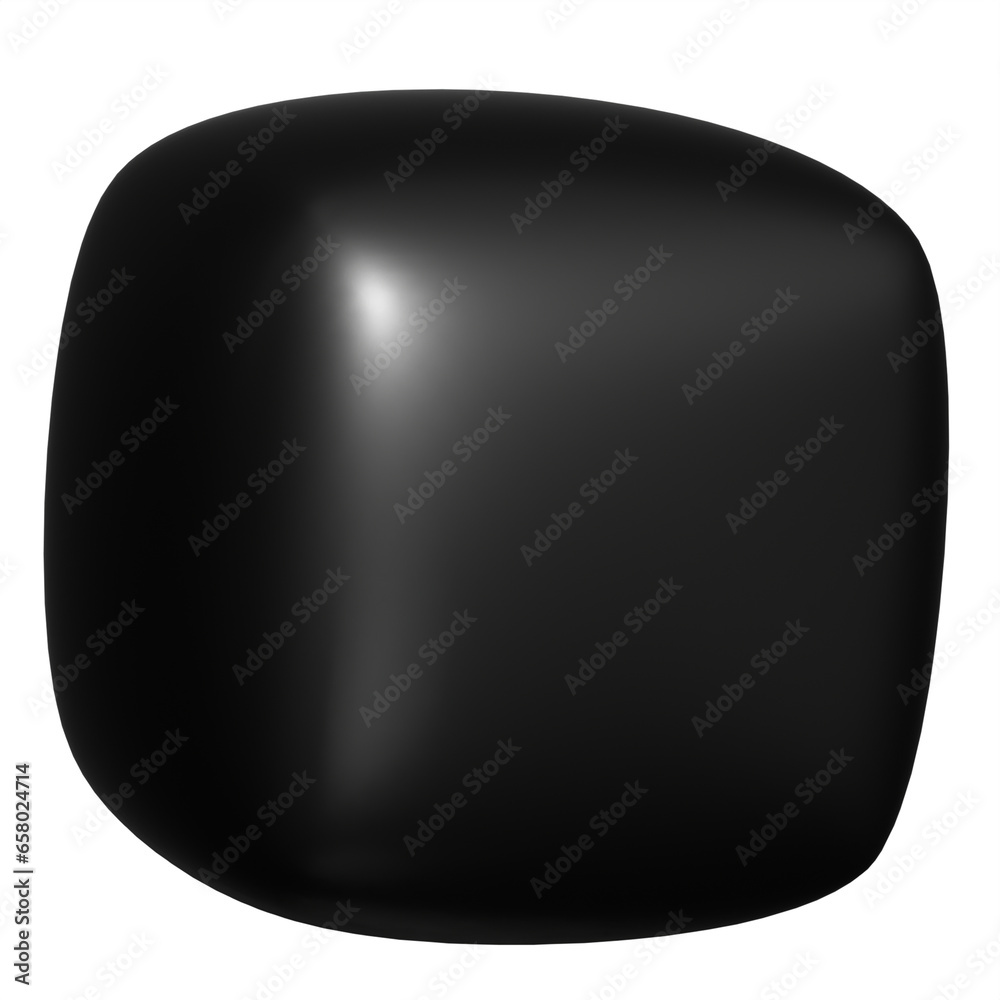 3D Black Matte Geometric Shape, Realistic Design Element with ...