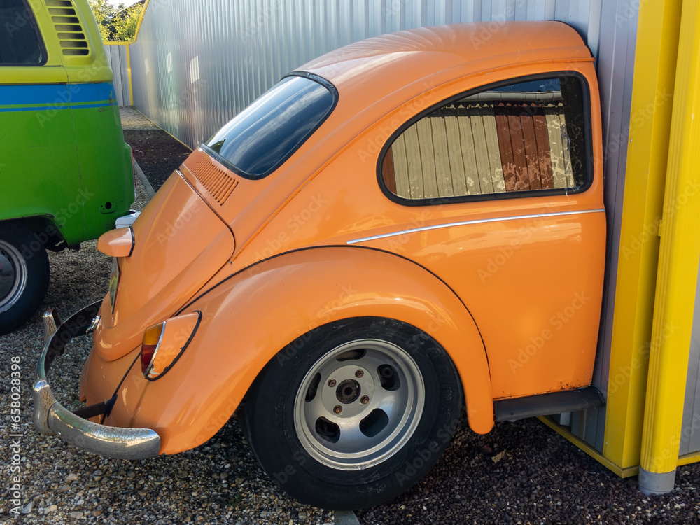 vw rear of car cut in half Volkswagen Beetle ancient vintage car retro ...