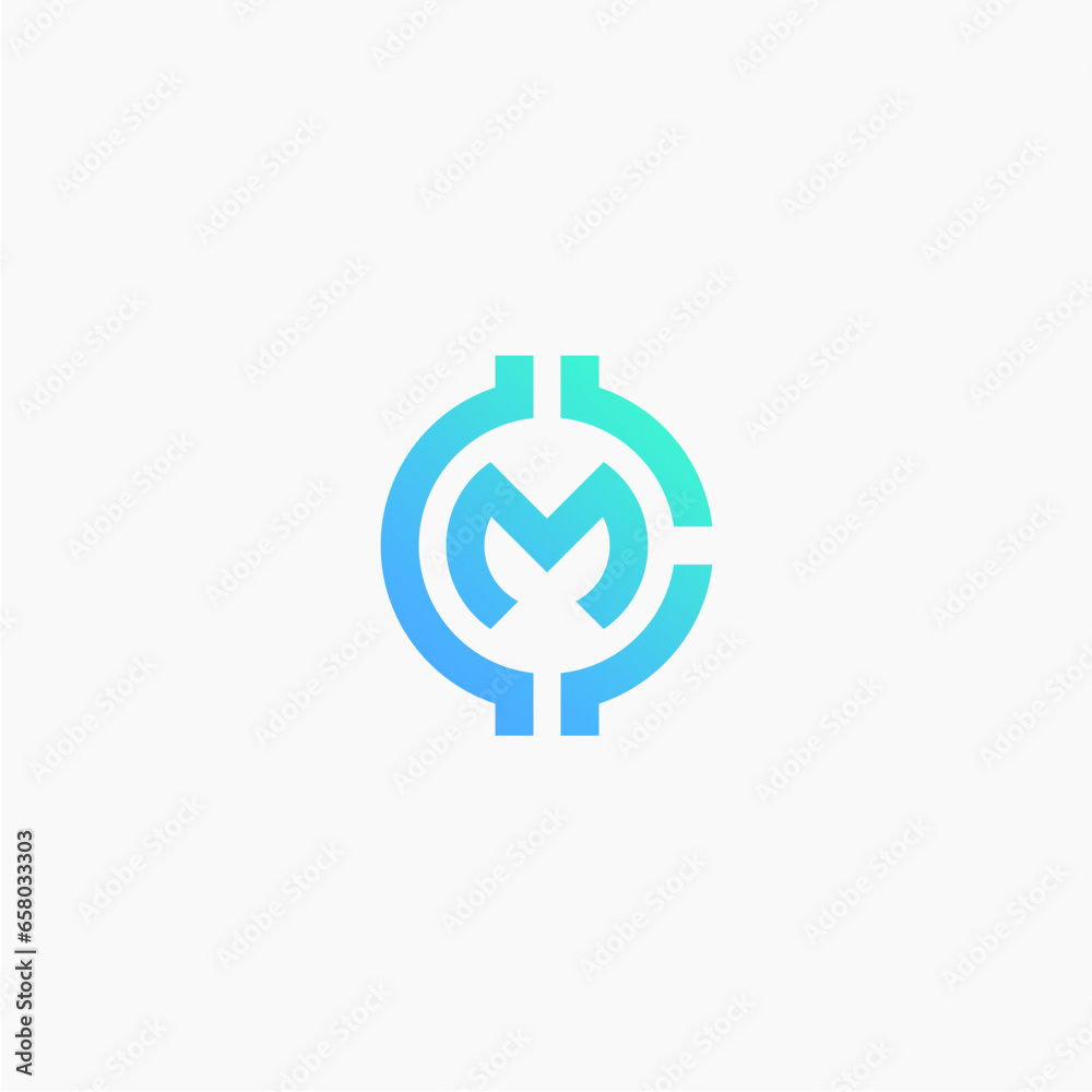 Initial CM MC OMC MOC modern monogram and elegant logo design Stock ...