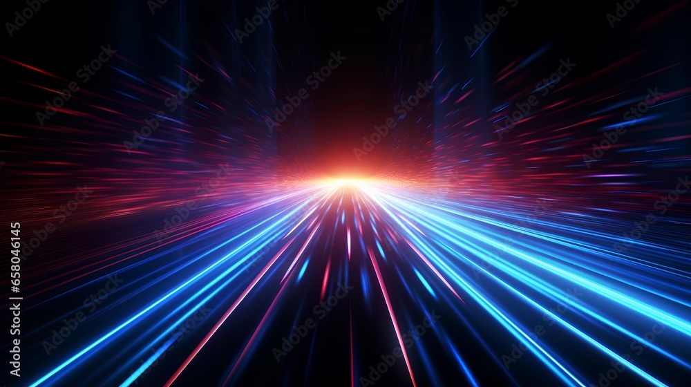 Data speed lines on a dark background, representing the concept of ...