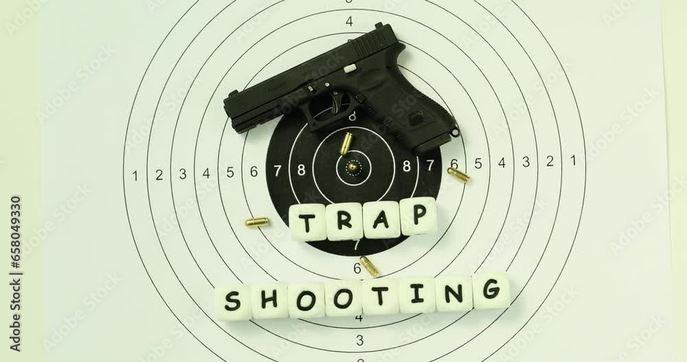 Black and white paper target for pistol shooting training. Pistol ...