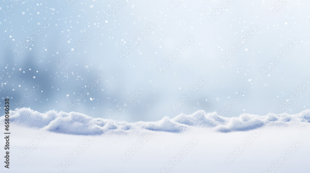 Winter snow background with snowdrifts, with beautiful light and snow ...