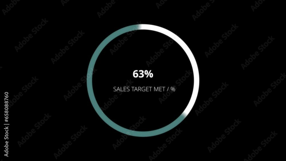 Animated infographic with sales target reached. Sales target animation ...